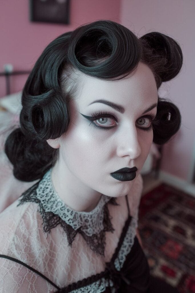 20 Goth Curly Hairstyles - Gloomy Girlz