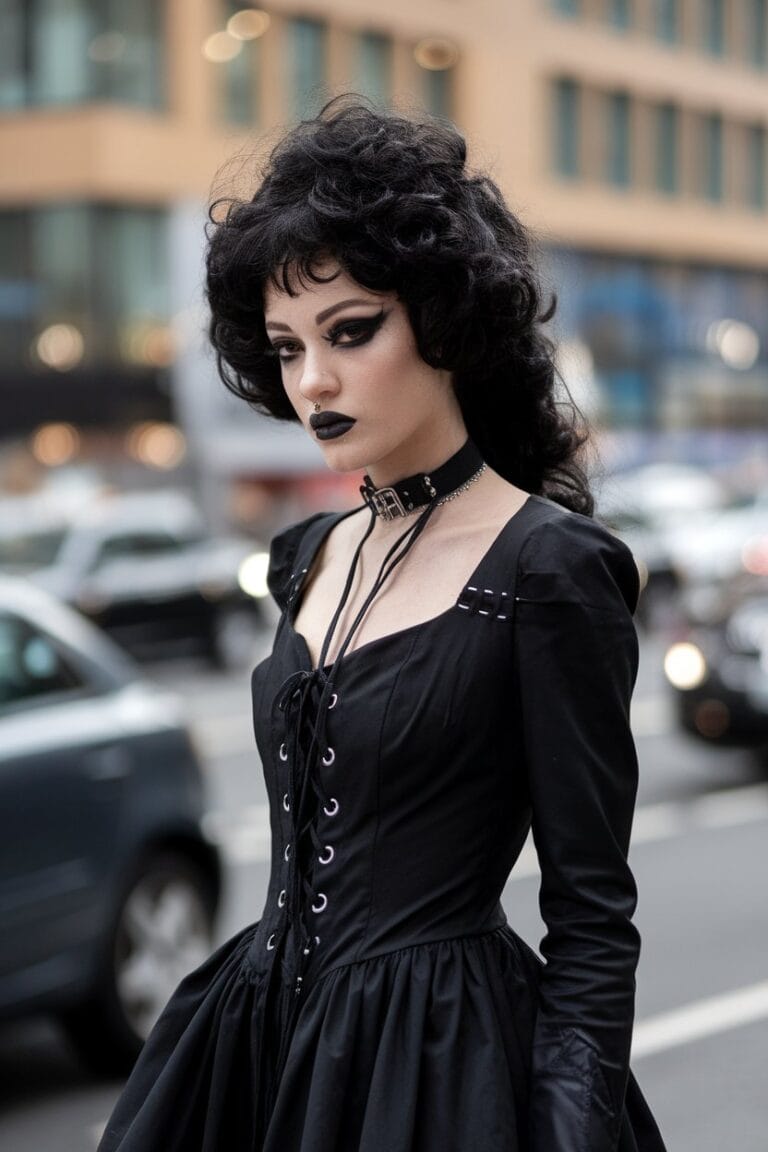 20 Goth Curly Hairstyles - Gloomy Girlz