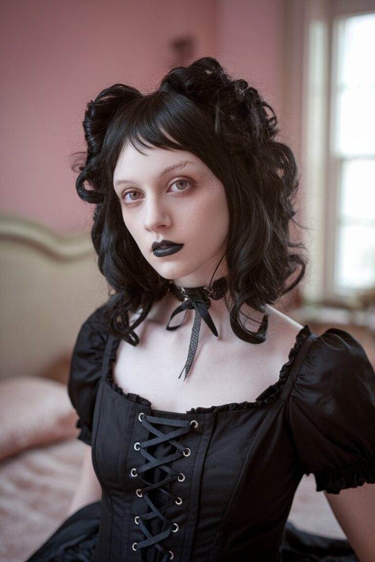 20 Goth Curly Hairstyles - Gloomy Girlz
