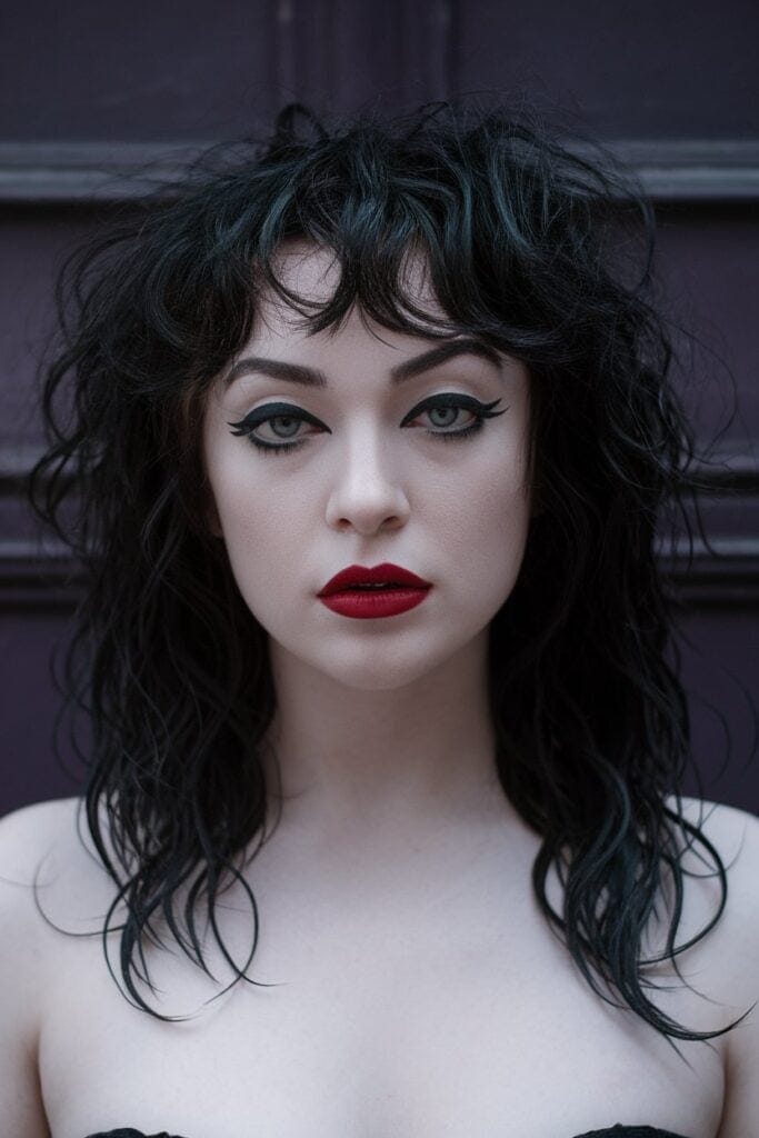 20 Goth Curly Hairstyles - Gloomy Girlz