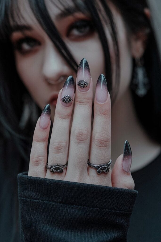 18 Goth Nail Ideas with Charms - Gloomy Girlz