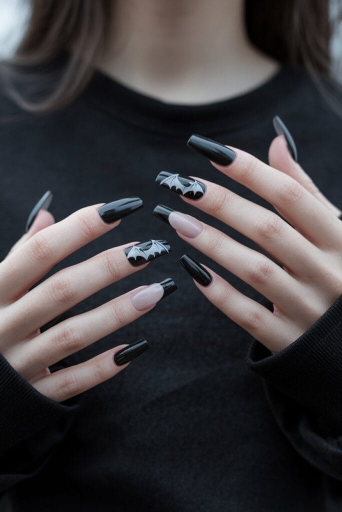 20 Long Goth Nail Ideas - Gloomy Girlz