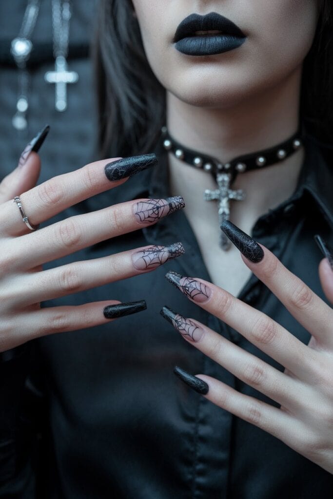 20 Long Goth Nail Ideas - Gloomy Girlz