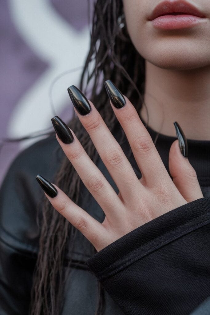 20 Long Goth Nail Ideas - Gloomy Girlz