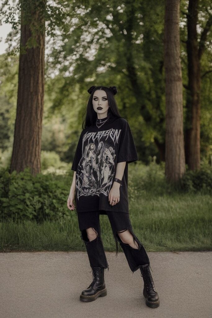 30 Goth Outfit Ideas with Jeans - Gloomy Girlz