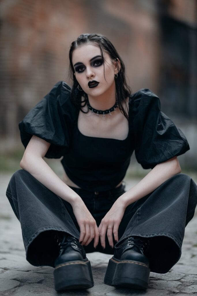 30 Goth Outfit Ideas with Jeans - Gloomy Girlz