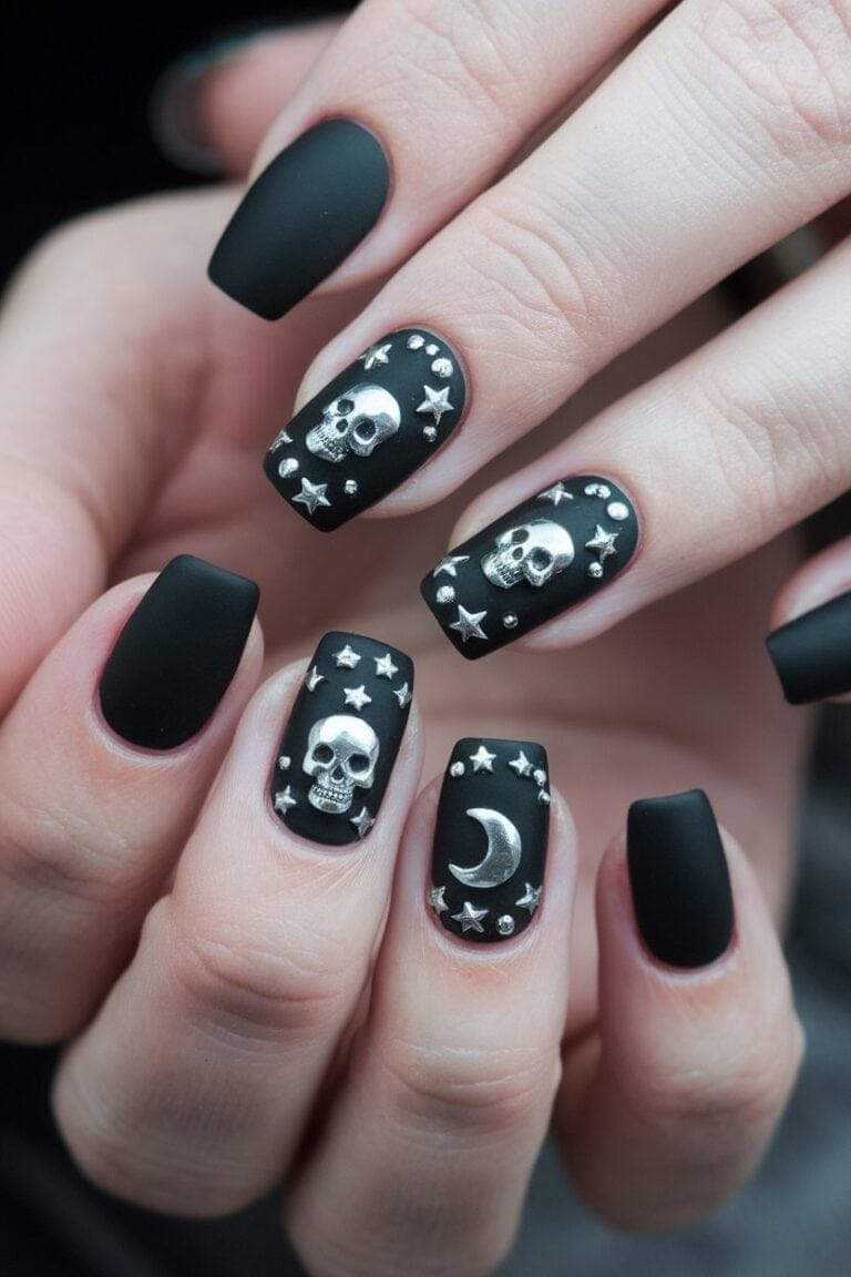 40 Short Goth Nail Ideas - Gloomy Girlz