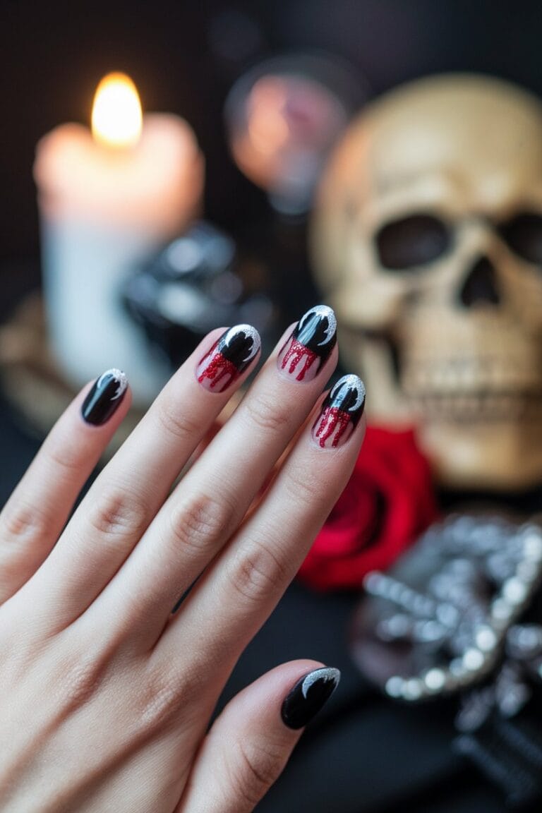40 Short Goth Nail Ideas - Gloomy Girlz