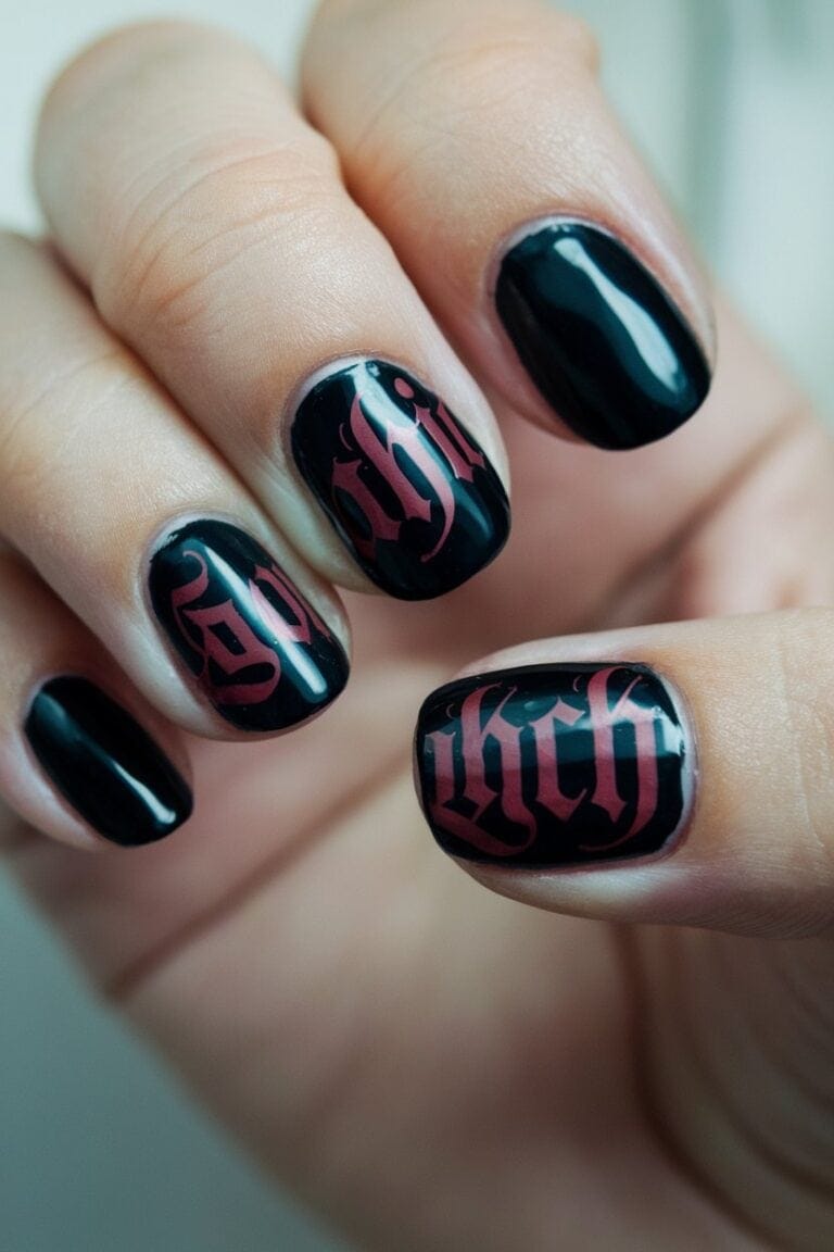 40 Short Goth Nail Ideas - Gloomy Girlz
