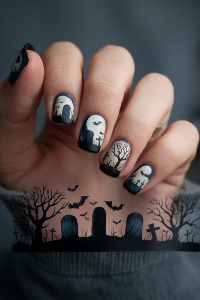 40 Short Goth Nail Ideas - Gloomy Girlz