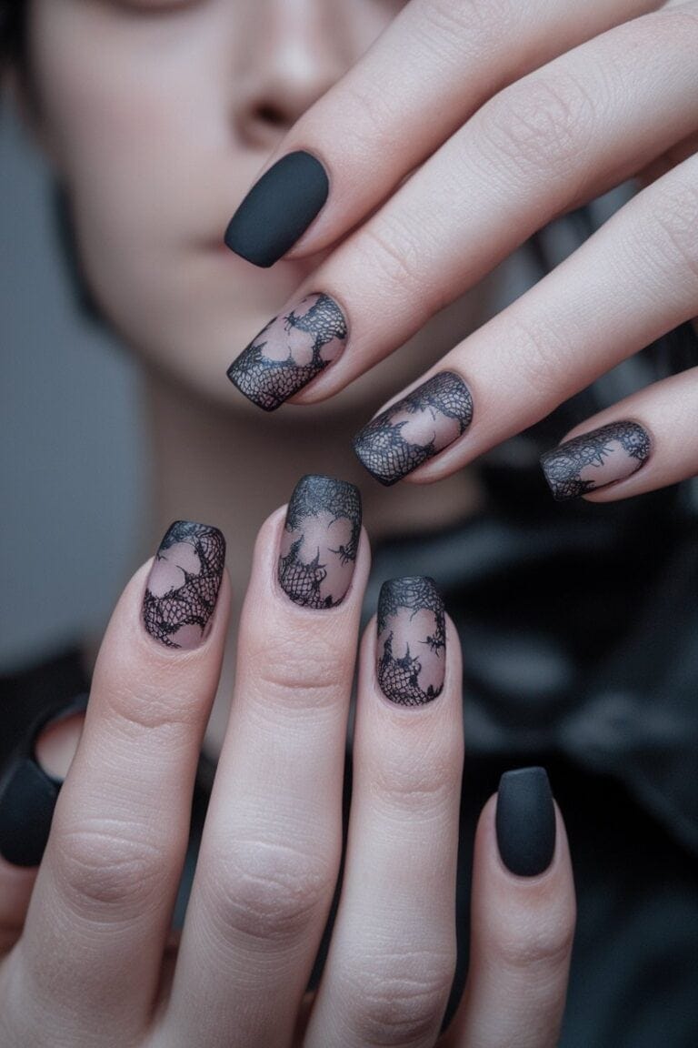 40 Short Goth Nail Ideas - Gloomy Girlz